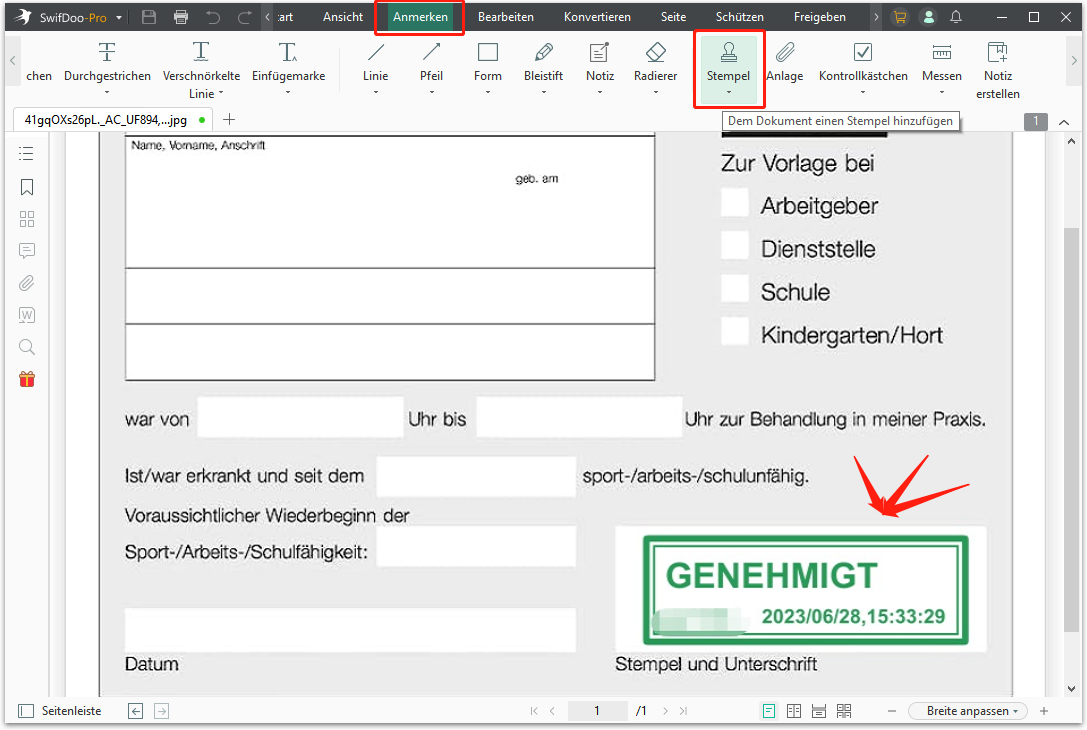 Wie Sie ein echtes ärztliches Attest mit Unterschrift als PDF erhalten ...
